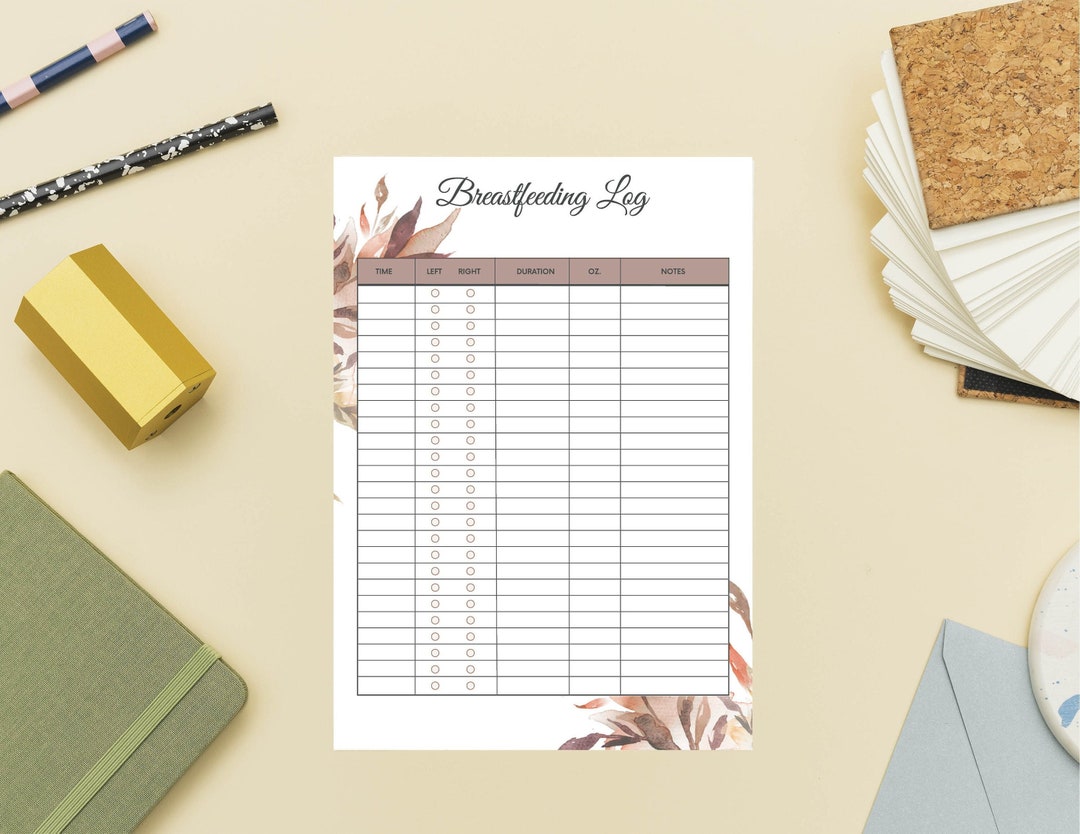 Baby Feeding Schedule | Printable Baby Feeding Log | Breastfeeding ...