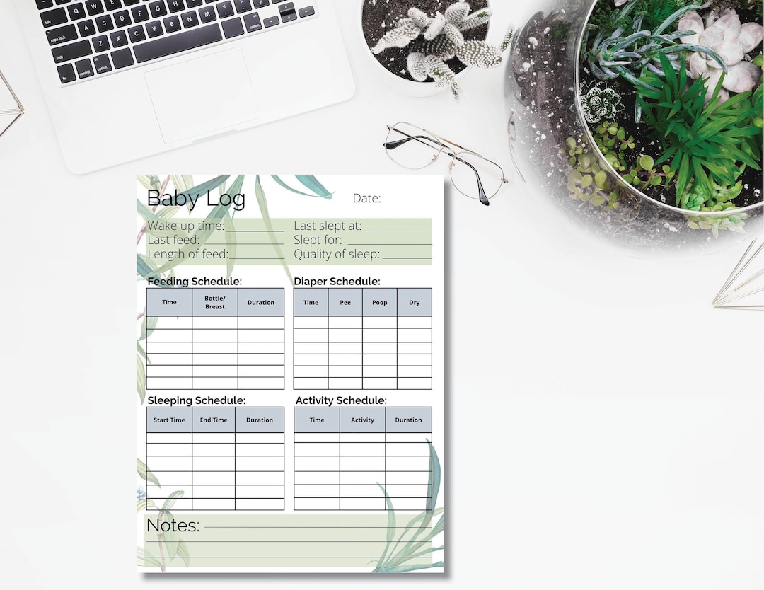 Printable Baby Log | Newborn Tracker and Nanny Log | Babysitter Log ...