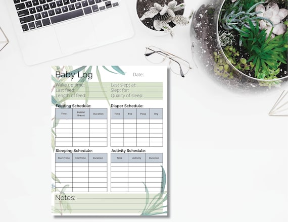 Printable Baby Log Newborn Tracker and Nanny Log | Etsy