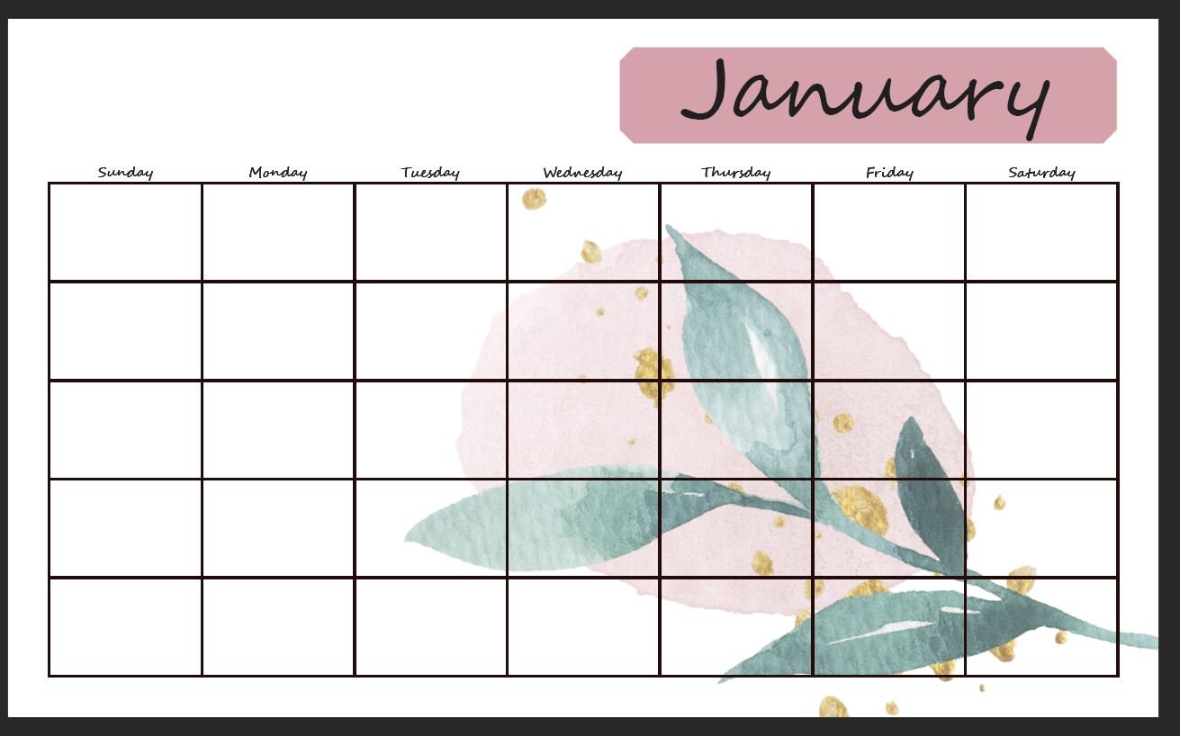 Printable Calendar Blank 12 Month 8.5 X 14 Legal - Etsy