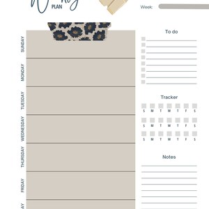 Printable Weekly Planner | Week at a Glance| Neutral Aesthetic| Black ...