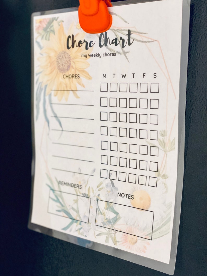 Chore Chart | Printable Family Chore Chart| Blank Weekly Family Chore ...