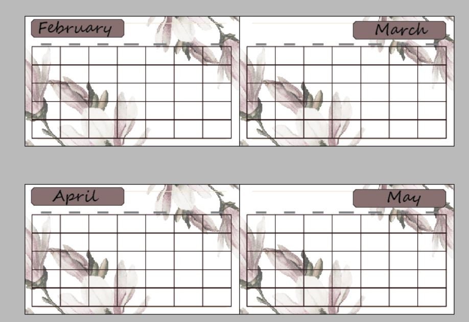 Printable Calendar Blank 12 Month 8.5 X 14 Legal Elegant colorful ...