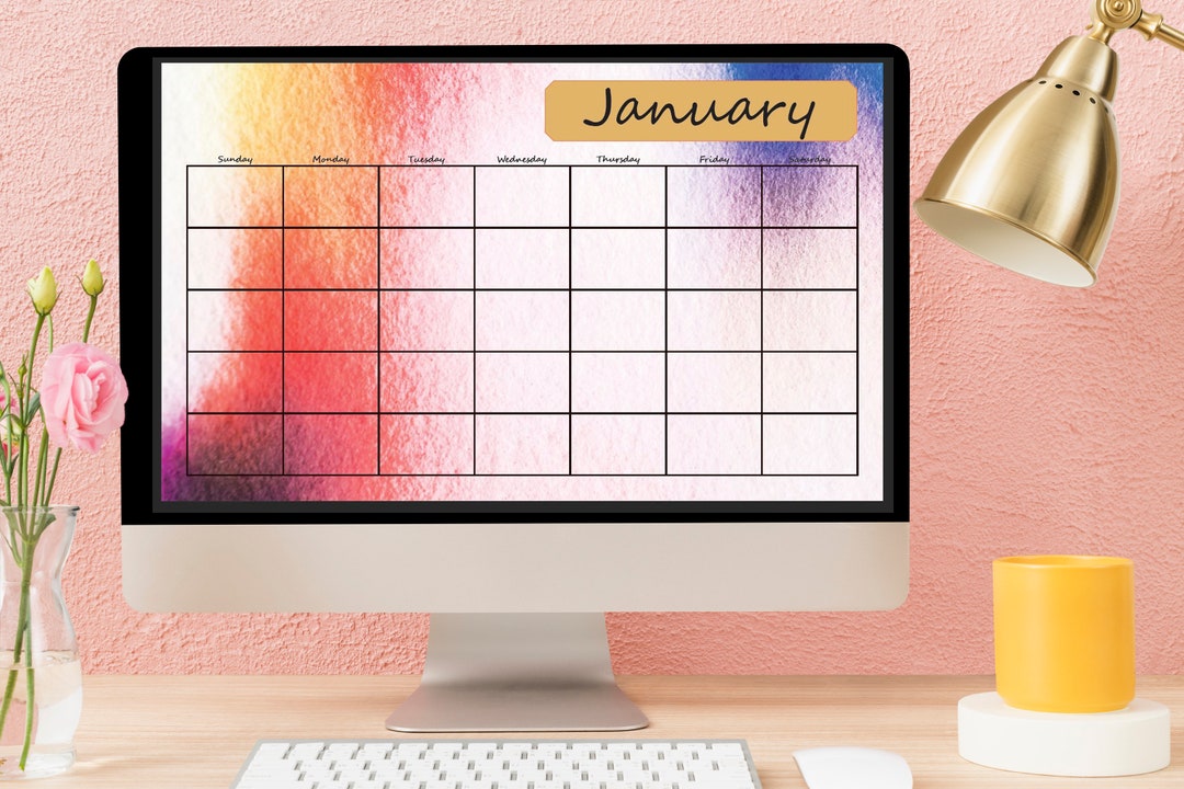 Printable Calendar | Blank |12 Month | 8.5 X 14 | Legal |abstract ...