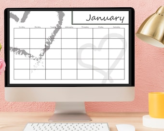 Printable Blank 12 Month Calendar - Etsy
