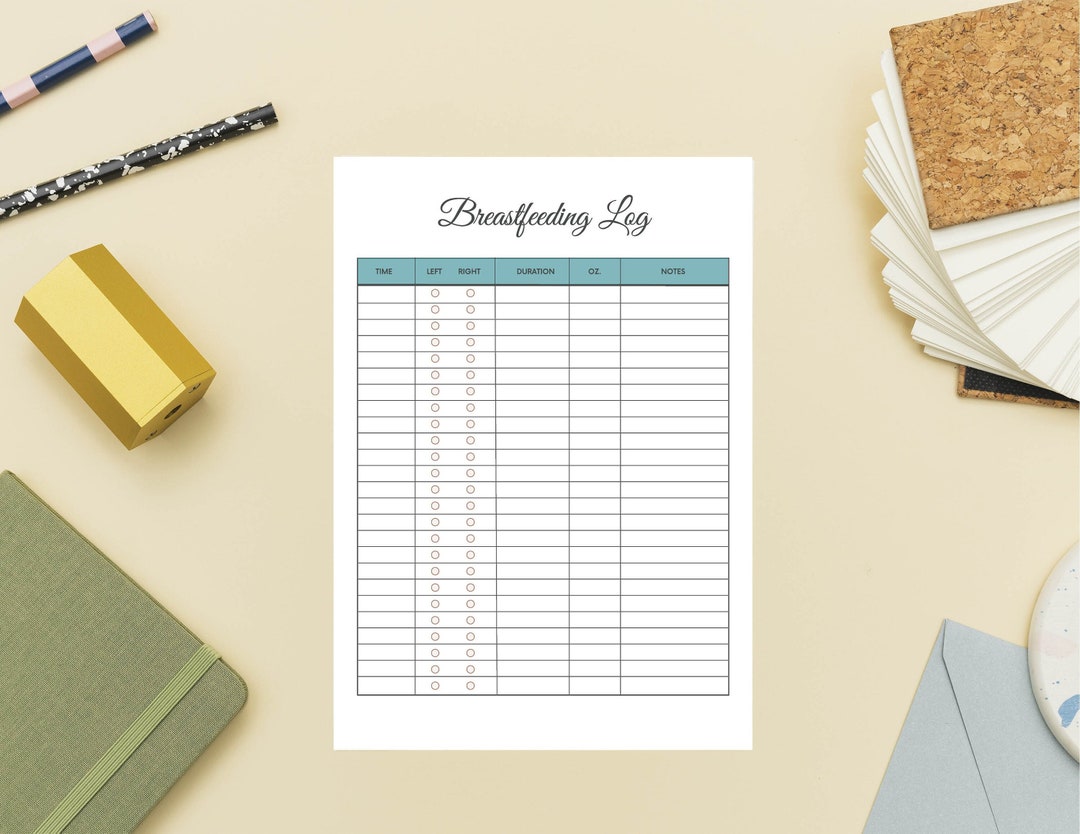 Baby Feeding Schedule | Printable Baby Feeding Log | Breastfeeding ...