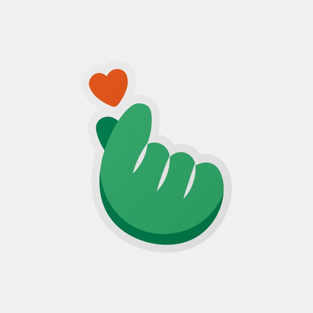 Heart Finger Sticker - Etsy