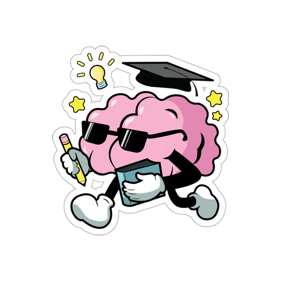 Brain Sticker - Etsy