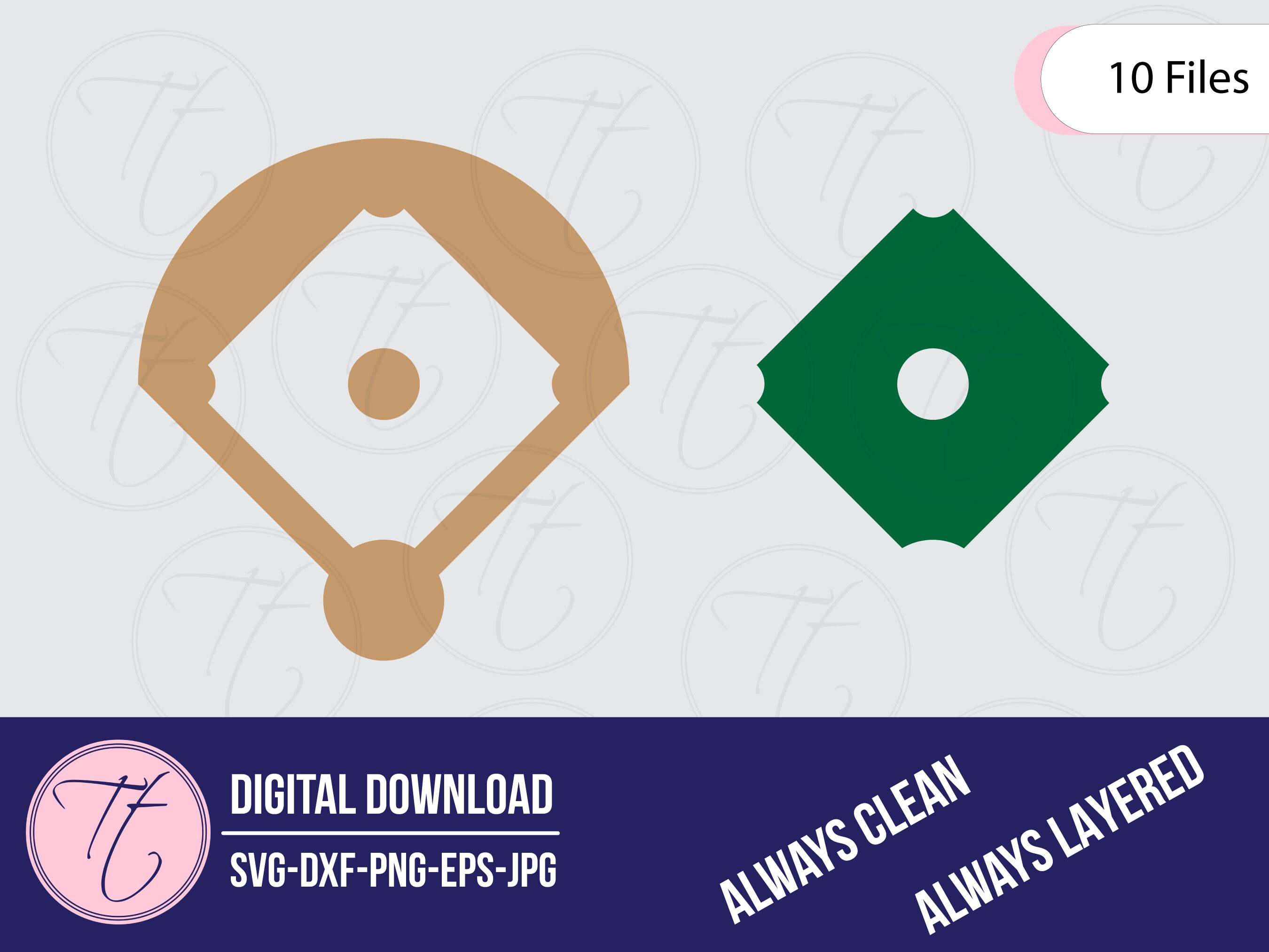 Baseball Diamond SVG, SVG for Cricut, SVG for Silhouette, Layered Svg ...