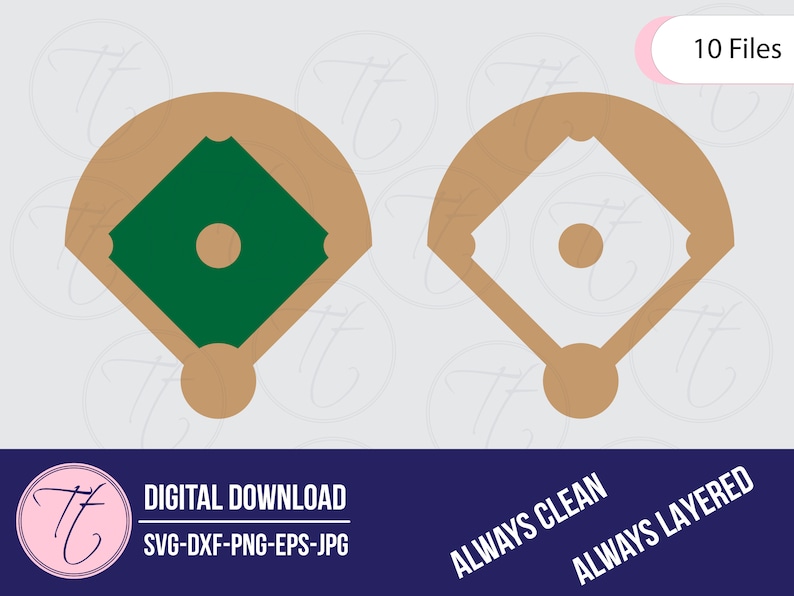 Baseball Diamond SVG, SVG for Cricut, SVG for Silhouette, Layered Svg ...