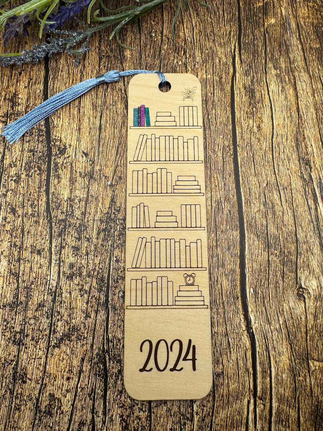 2024 Book Tracker, 2024 Bookmark, Wooden Bookmark With Tassel, 2024 ...