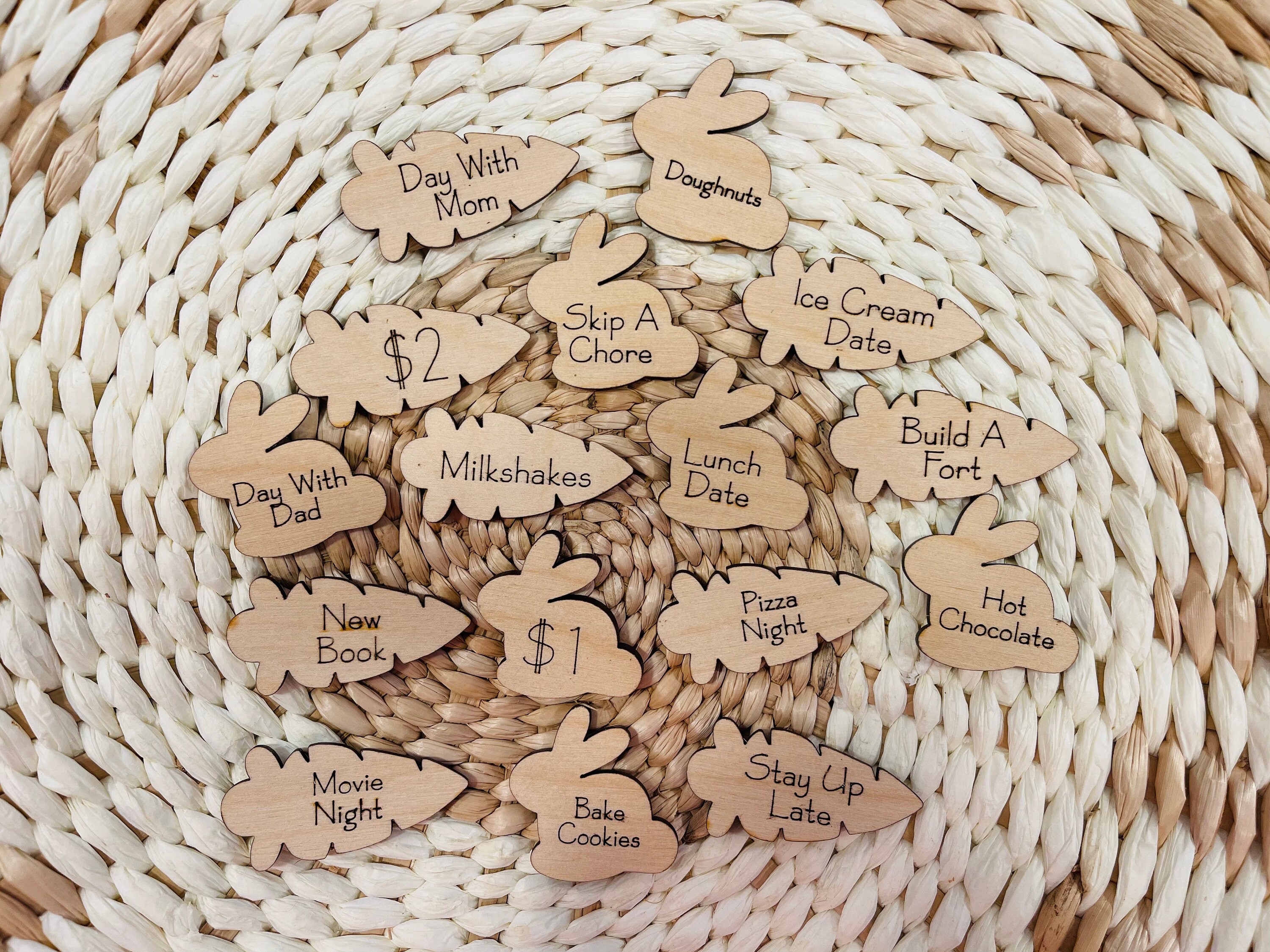 Easter Bunny Tokens, Easter Carrot Tokens, Easter Basket Filler, Non ...