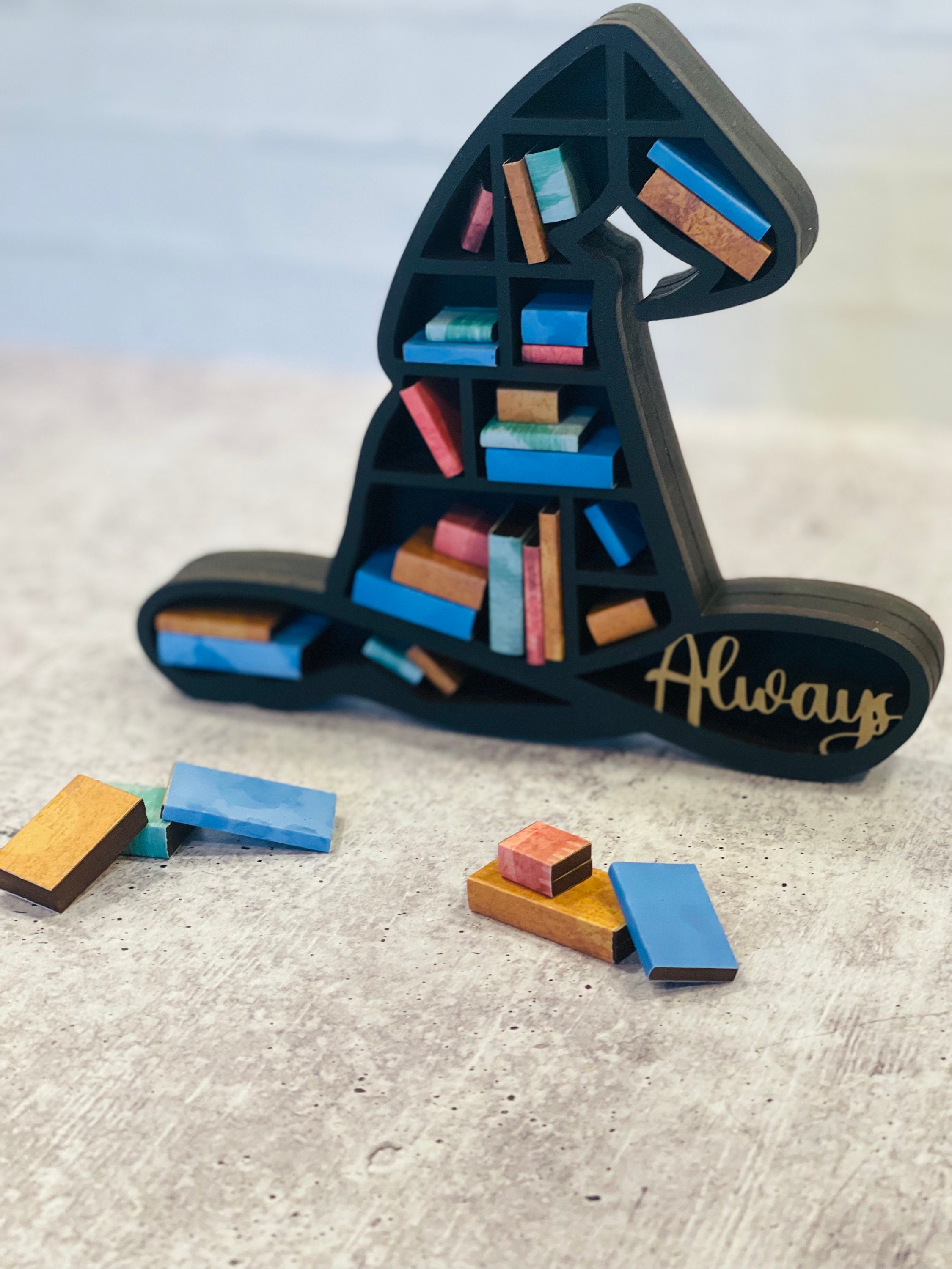 Mini Wizard Bookshelf, Mini Bookshelf, Magical Mini Bookshelf, Wizard ...