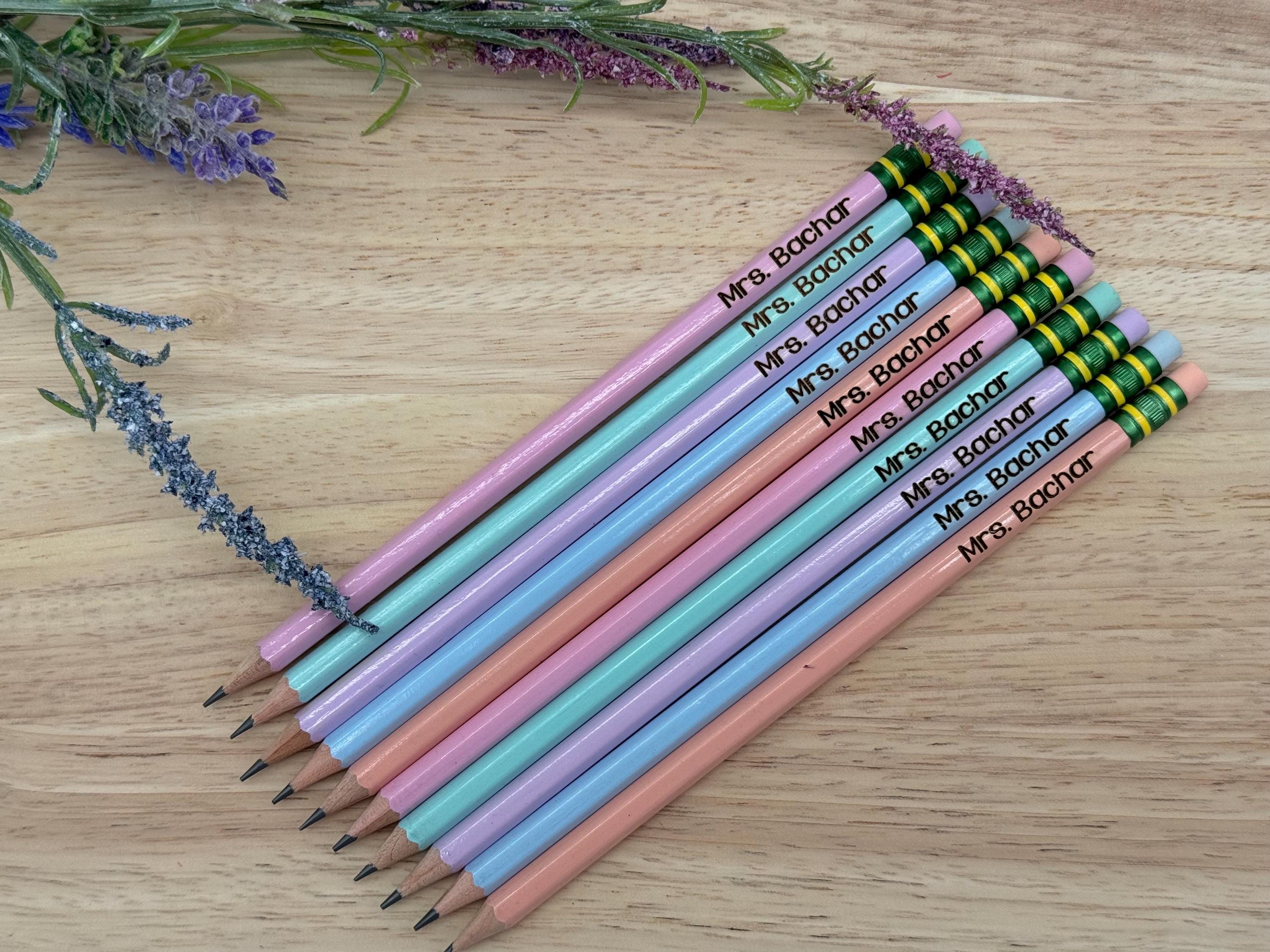 10 Personalized Pencils, Teacher Gifts, Pastel Pencils, Back to School ...