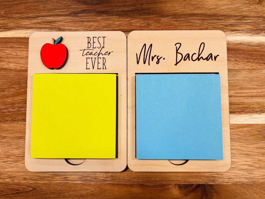 Personalized Sticky Notepad Holder, Personalized Teacher Gift, Work ...