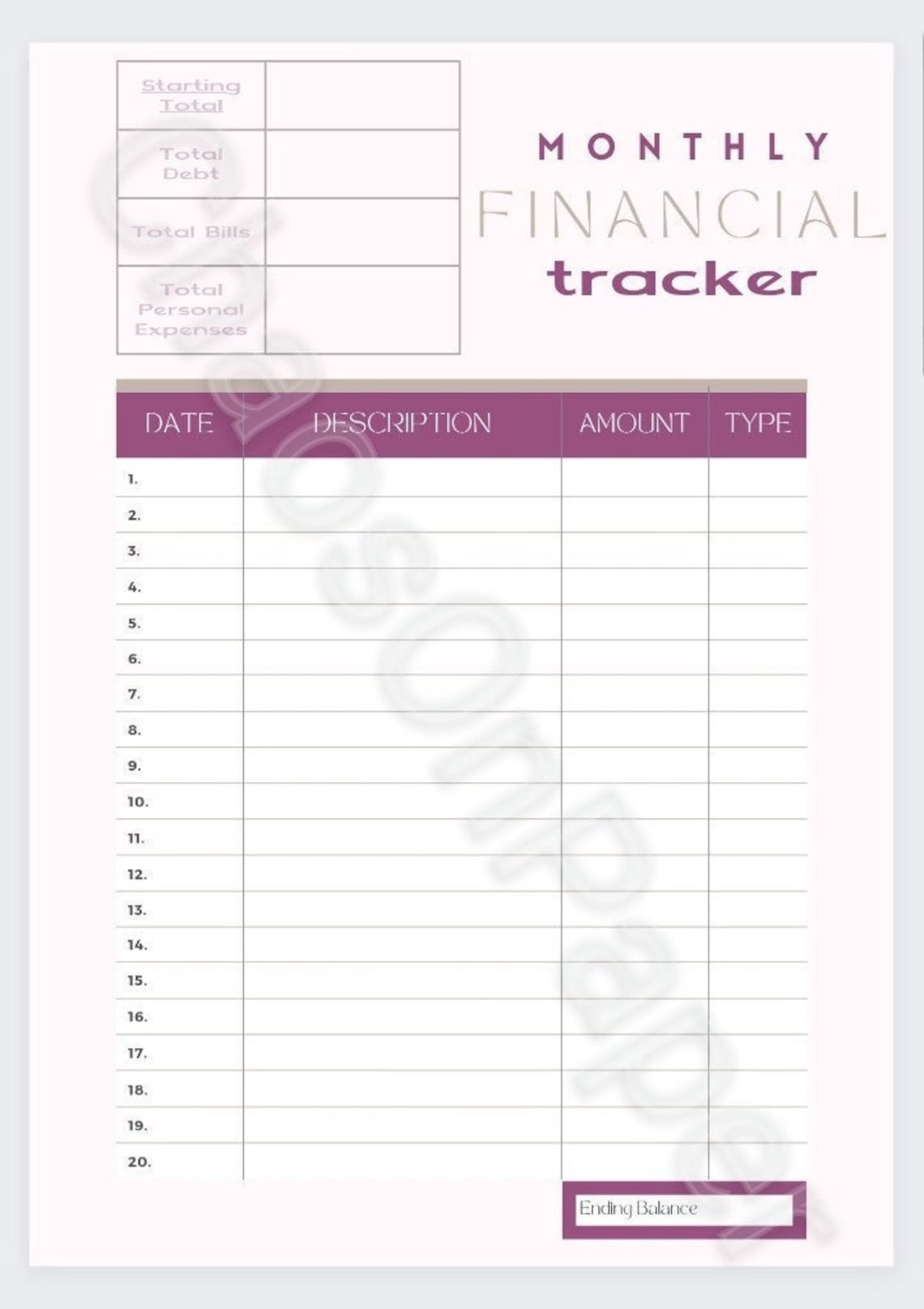 Printable Financial and Investment Tracker PDF - Etsy
