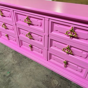 SOLD! Pink| |sample Piece| Dresser | 9 Drawer| Console|sideboard| - Etsy