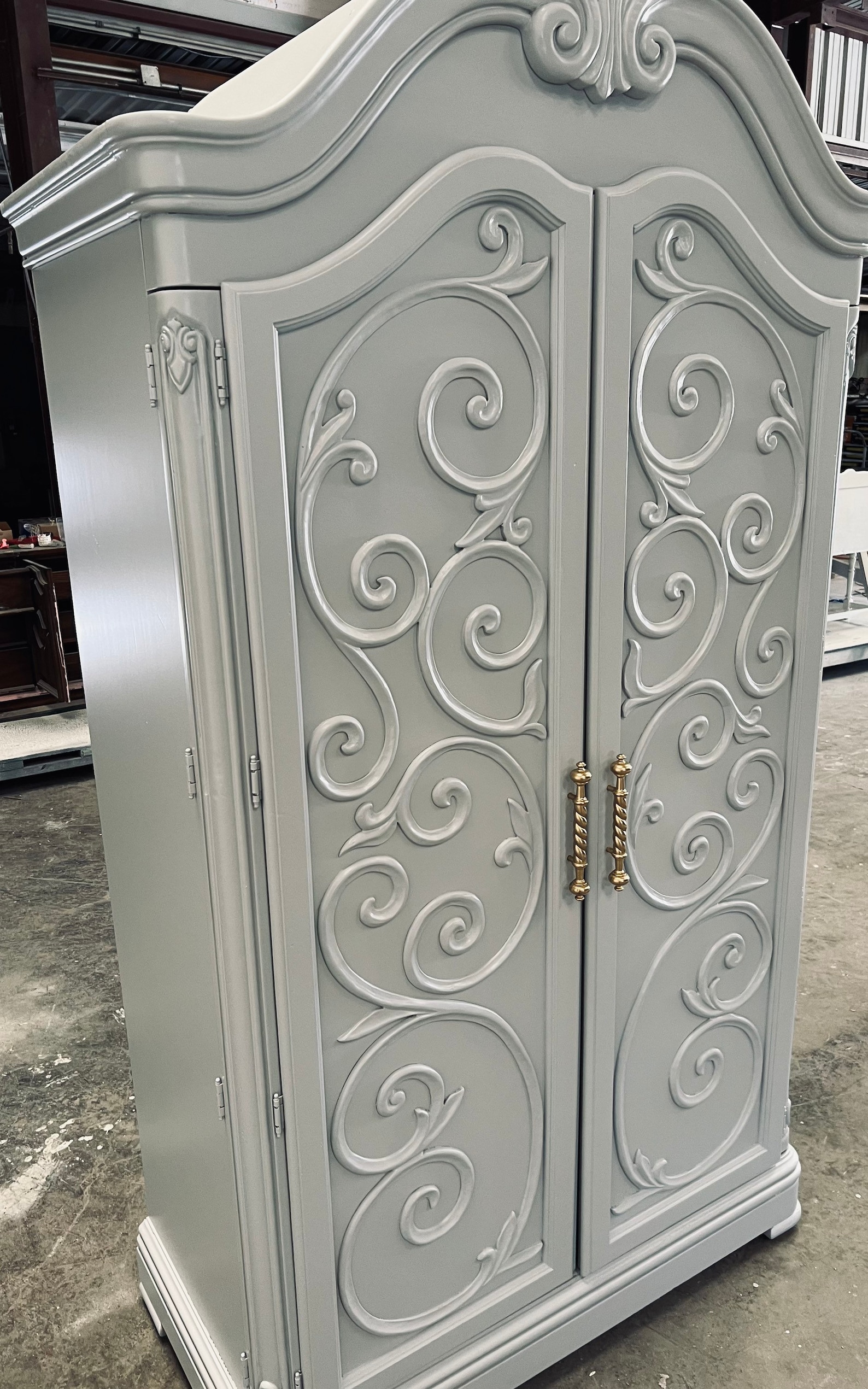 SOLD Extra Large Armoire Dresser Wardrobe Gray Armoire - Etsy