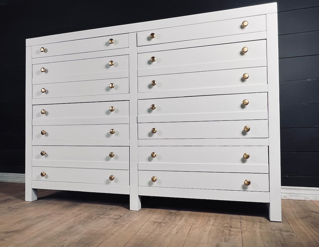 Available Large Farmhouse Dresser Solid Wood Extra Large Double Drawer ...