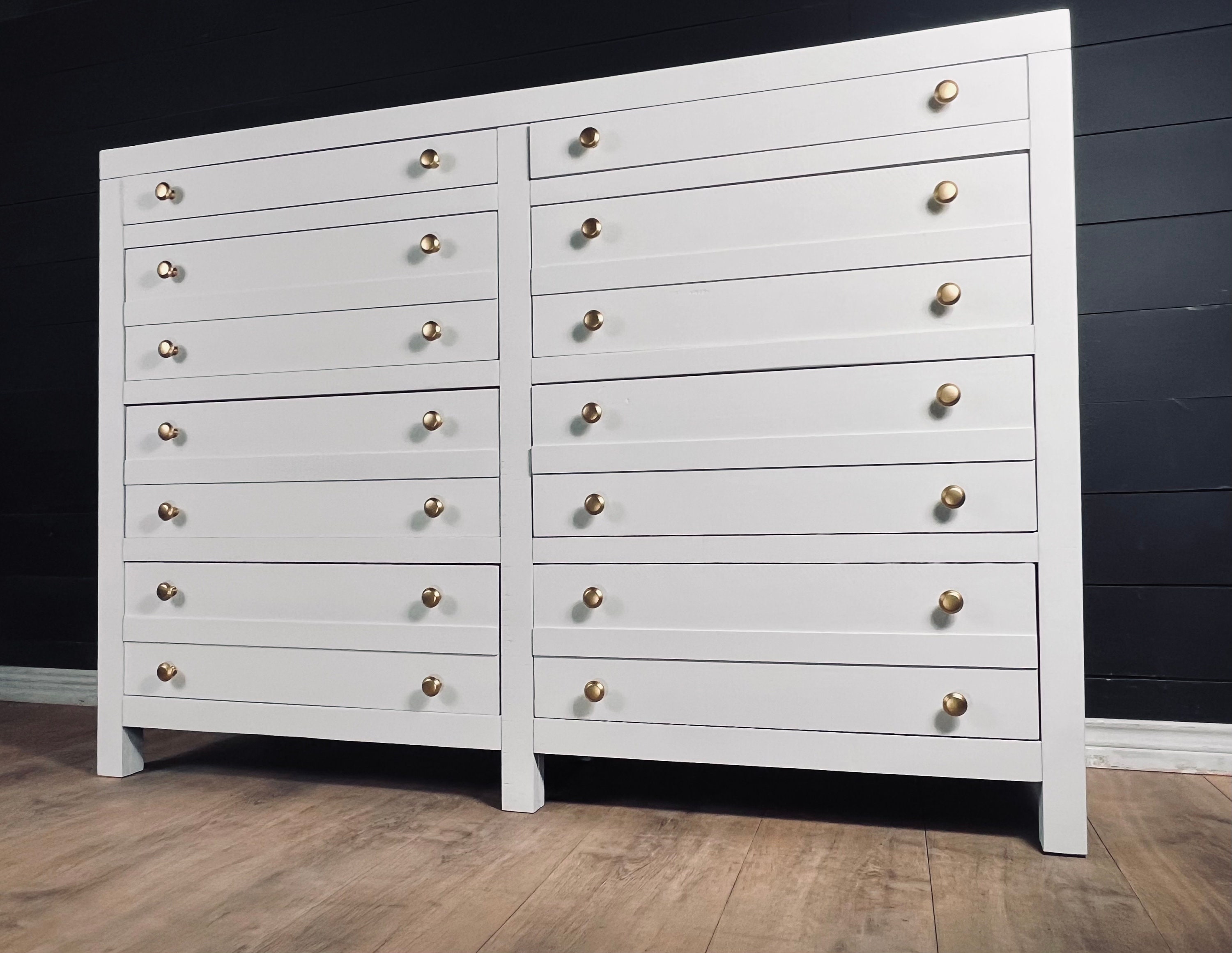 Available Large farmhouse dresser solid wood extra large double drawer white dresser bedroom dresser custom furniture pick your color