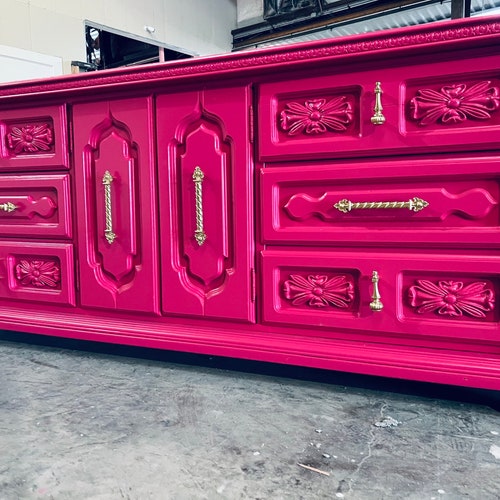 SOLD Dresser Hot Pink Dresser Tv Console Living Room - Etsy