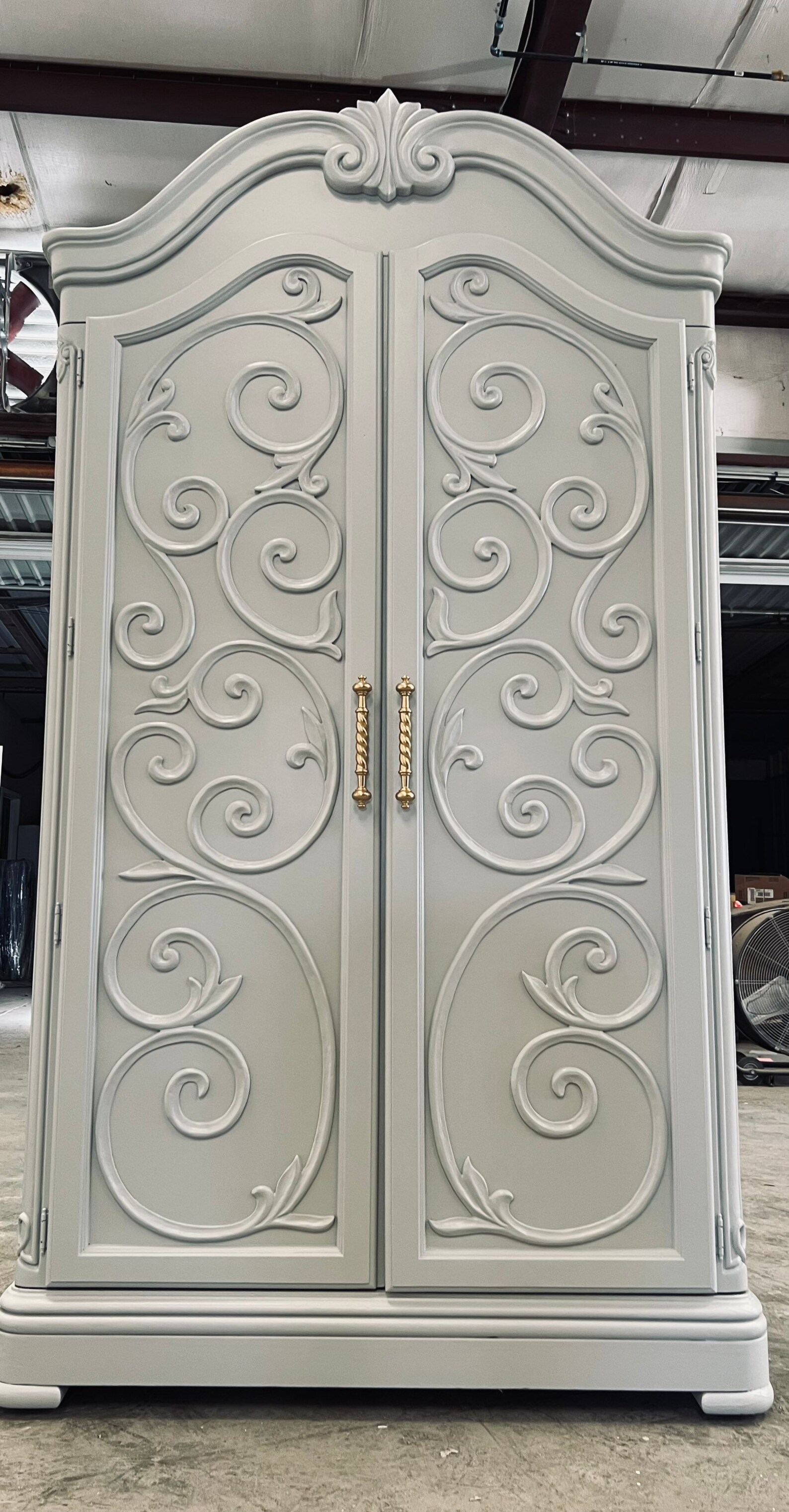 SOLD Extra Large Armoire Dresser Wardrobe Gray Armoire - Etsy
