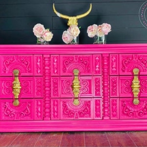 SOLD Dresser| Hot Pink Dresser| Tv Console| Living Room| Furniture ...