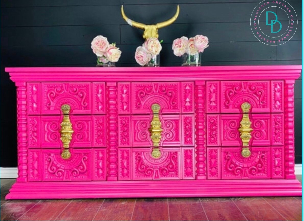 SOLD Dresser Hot Pink Dresser Tv Console Living Room - Etsy Canada