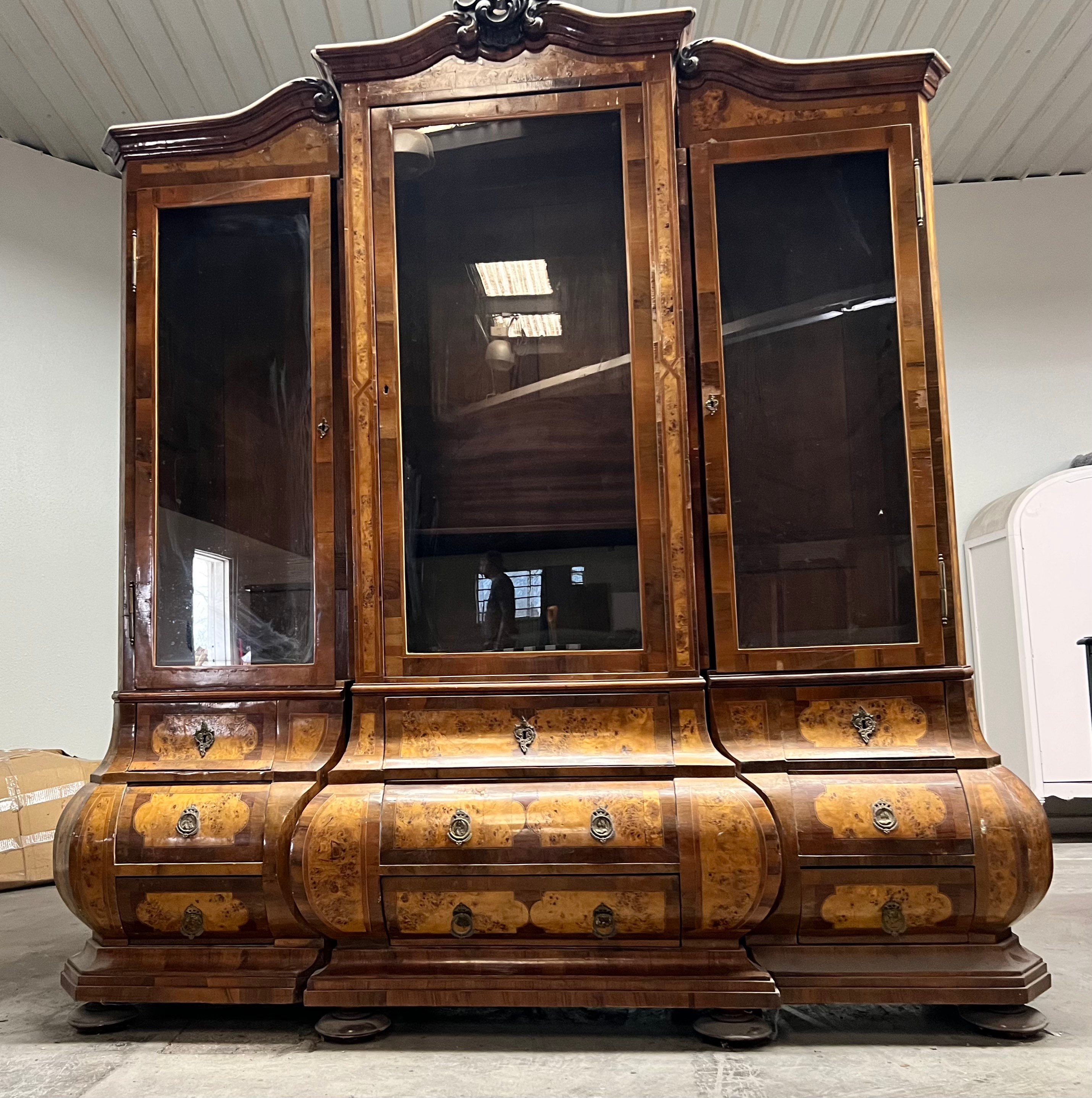 Available Rare Burl Wood China Cabinet Armoire Customizablefrench Armoire French China Cabinet Shelfdining Room Buffet Credenza Etsy
