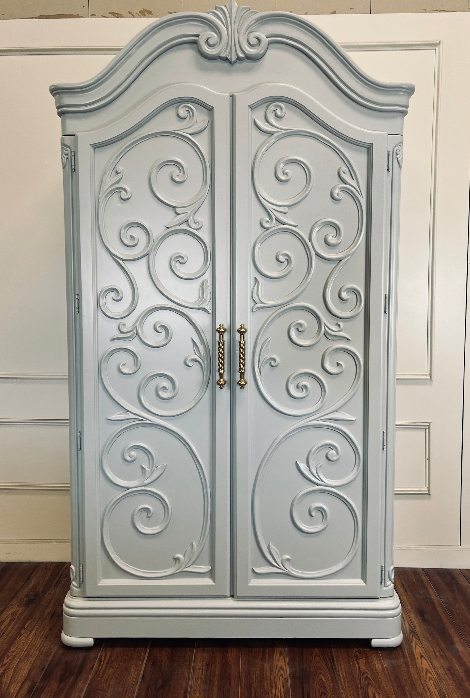 SOLD Extra Large Armoire Dresser Wardrobe Gray Armoire - Etsy