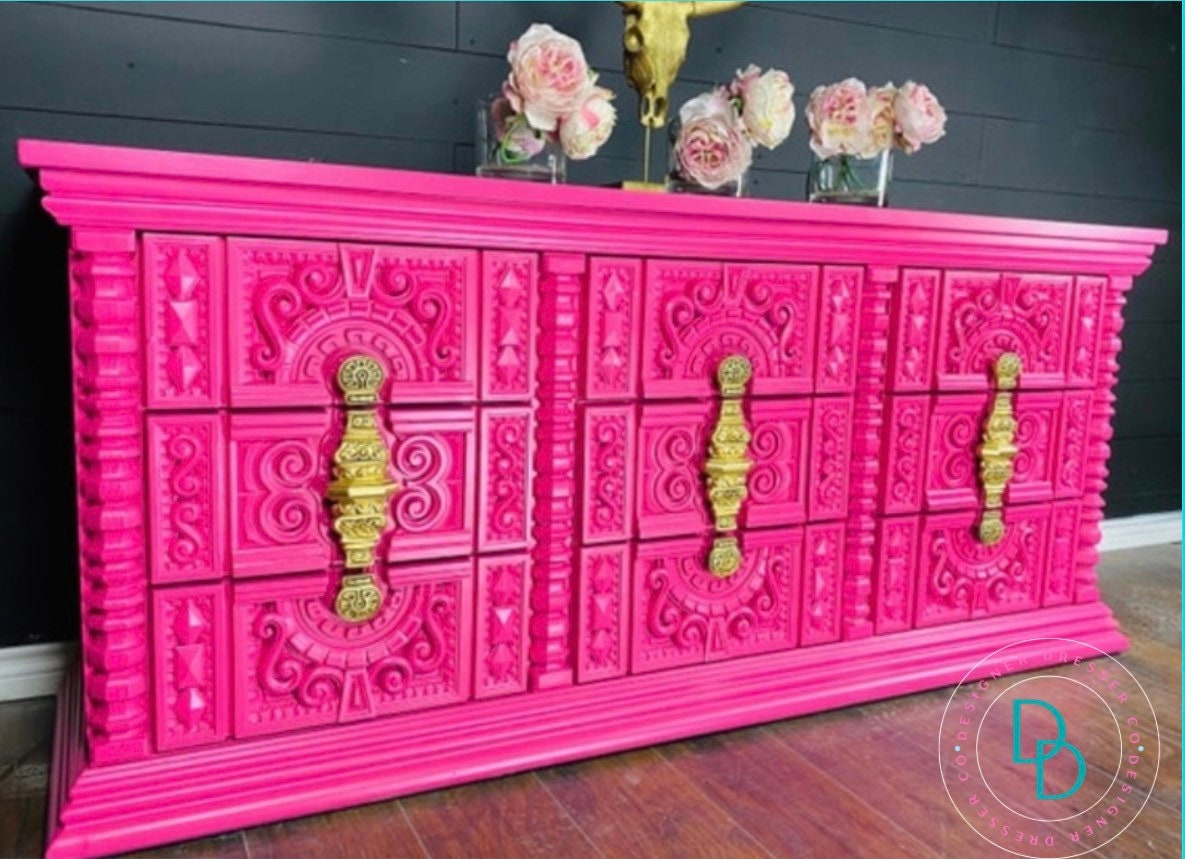 SOLD Dresser Hot Pink Dresser Tv Console Living Room - Etsy Canada