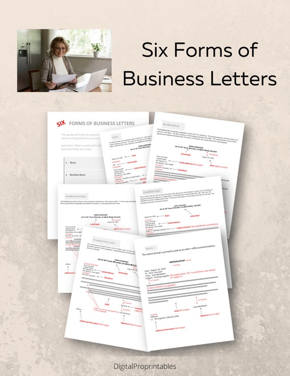 Business Letter Printables Business Letter Format Printables - Etsy