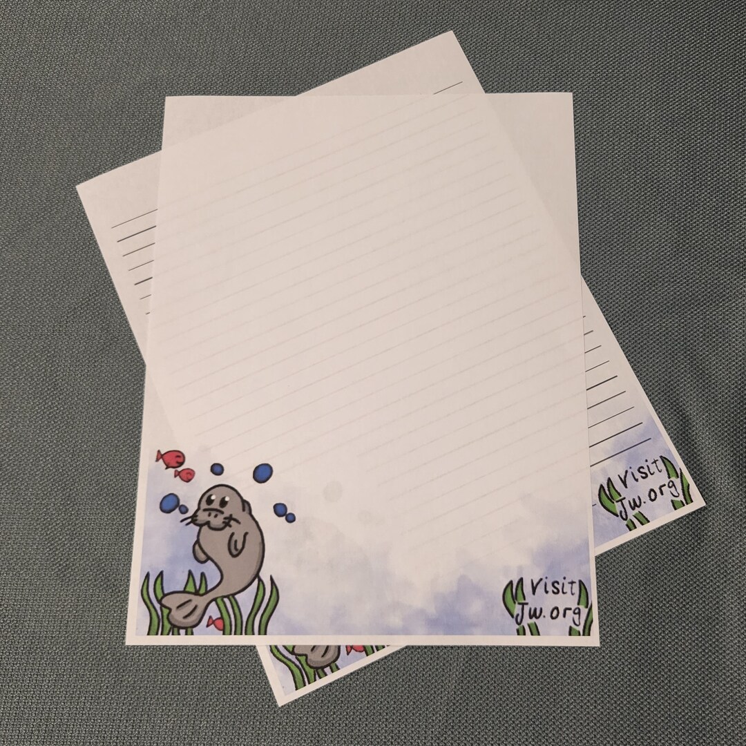 JW Writing Stationery- Manny the Manatee - Etsy
