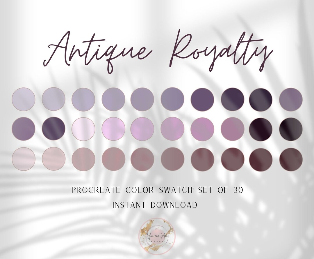 Antique Royalty Procreate Palette, Color Swatches, Color Palette, iPad ...