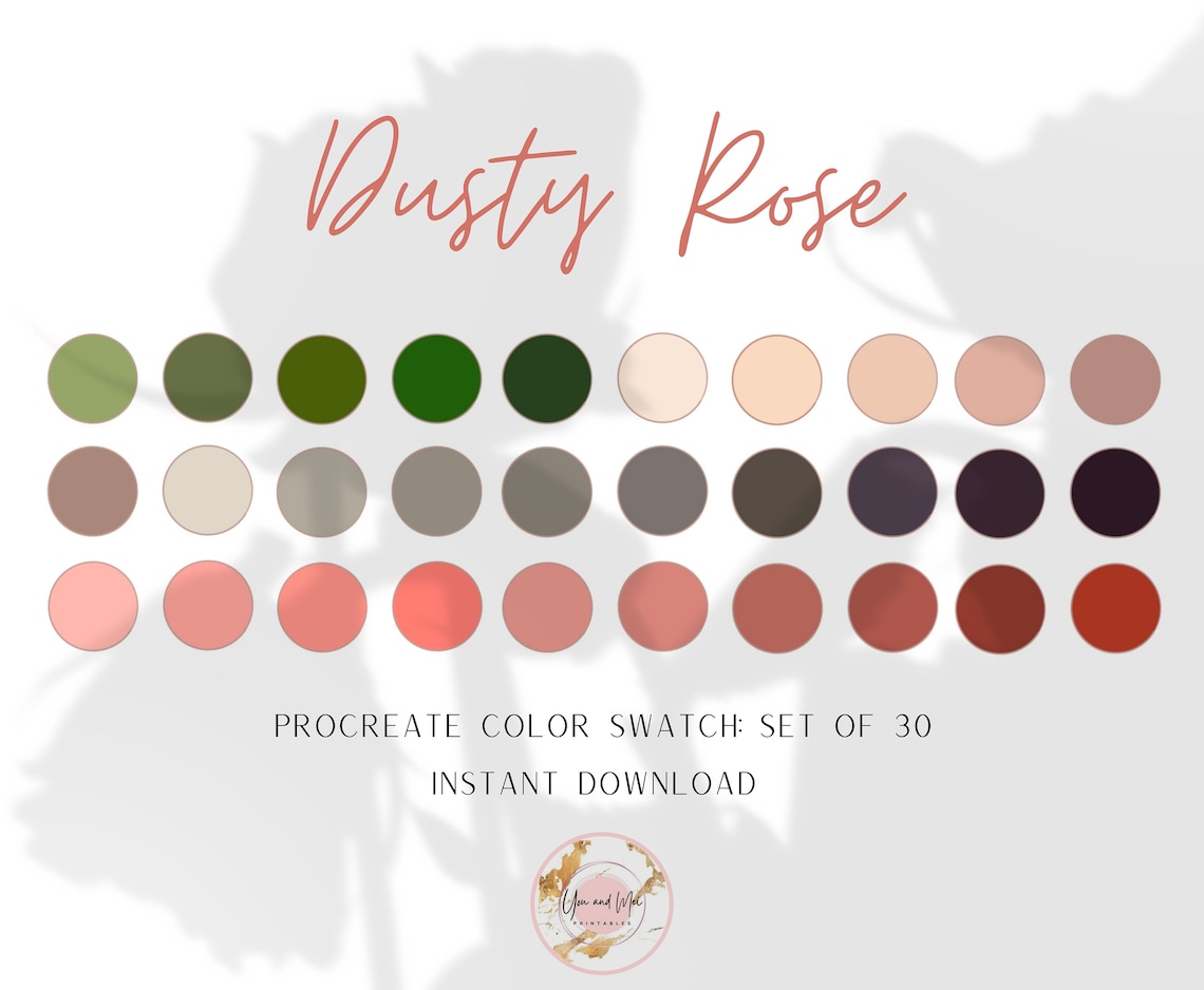 Dusty Rose Procreate Palette, Color Swatches, Color Palette, iPad ...
