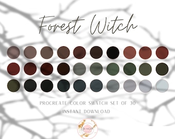 Dark Academia Procreate Color Palette Color Swatches - Etsy