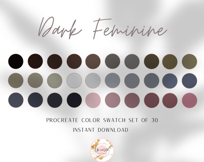 Pastel Goth Color Palette, Hex Codes, Rgb Codes, Procreate Swatches ...