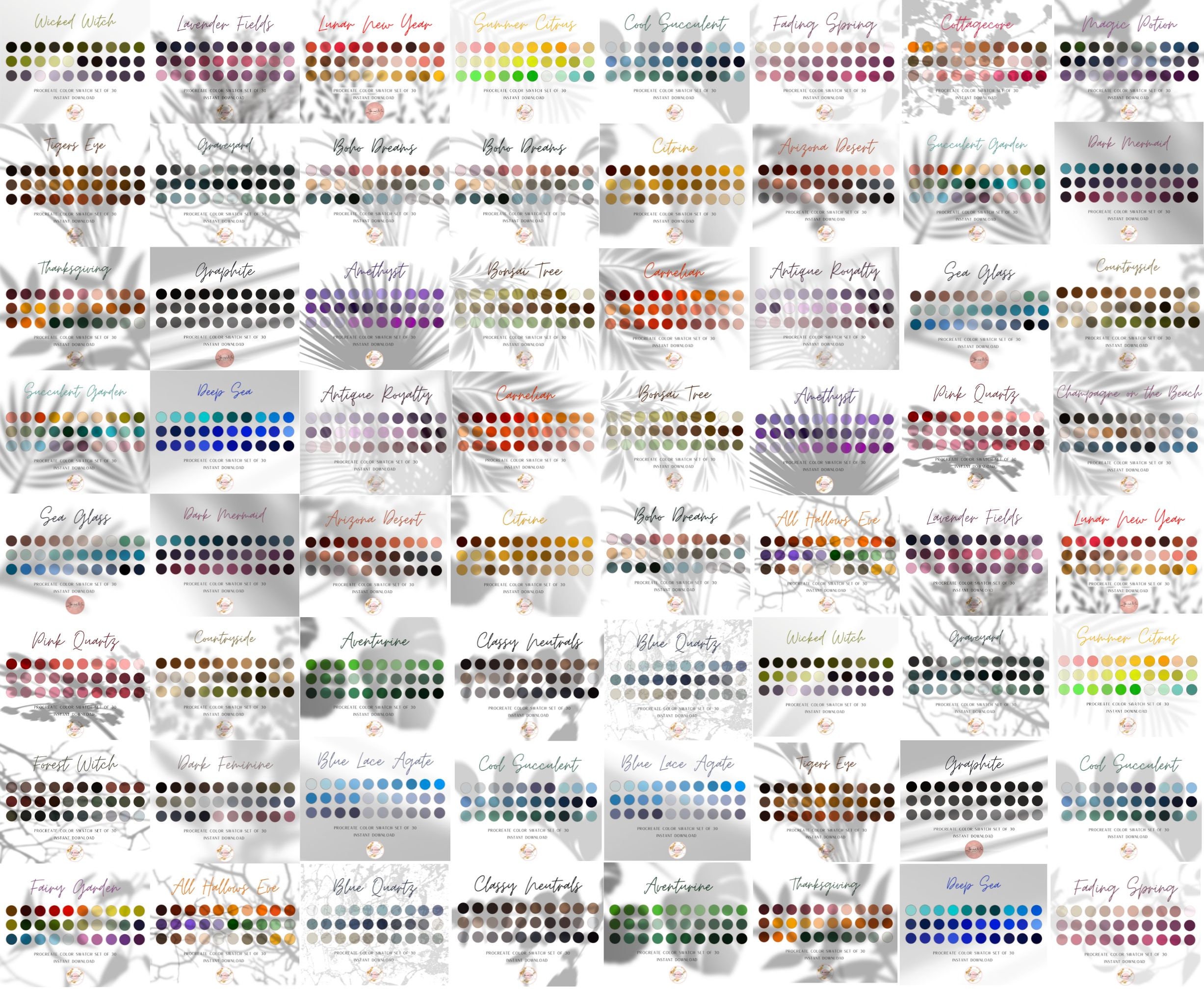 Procreate Color Palette Bundle Swatches With Hex Codes For Branding Color Swatches Brand Color