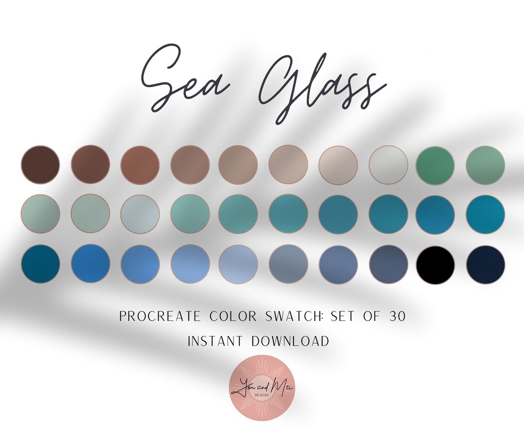 Sea Glass Procreate Palette, Color Swatches, Color Palette, iPad ...