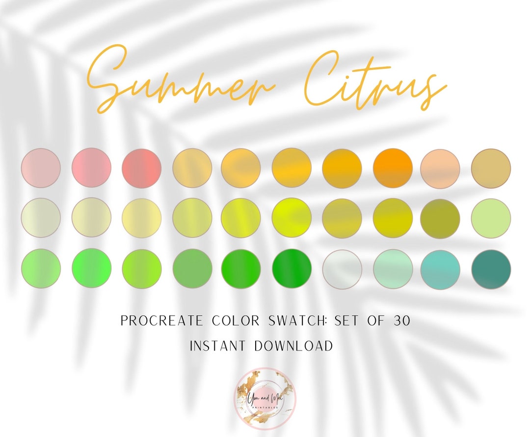 Summer Citrus Procreate Palette Color Swatches Color - Etsy Summer Citrus Procreate Palette Color Swatches Color - Etsy
