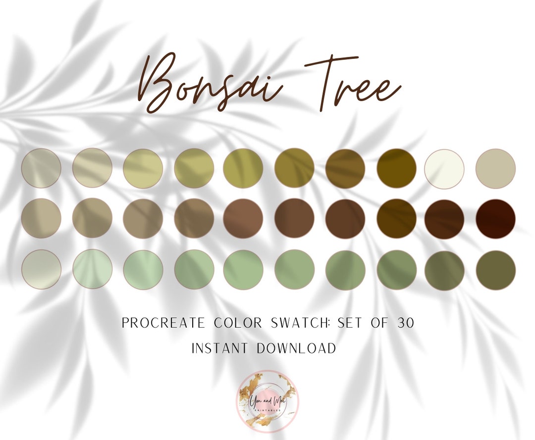Bonsai Tree Procreate Palette, Color Swatches, Color Palette, iPad ...