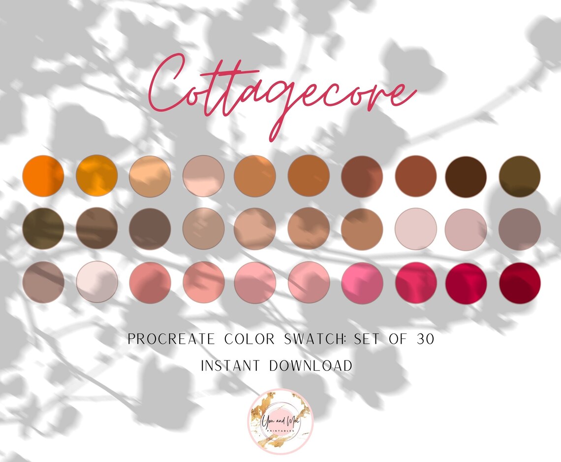 Cottagecore Procreate Palette, Color Swatches, Color Palette, iPad ...