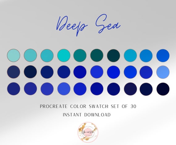 Deep Sea Procreate Palette Color Swatches Blue Color - Etsy