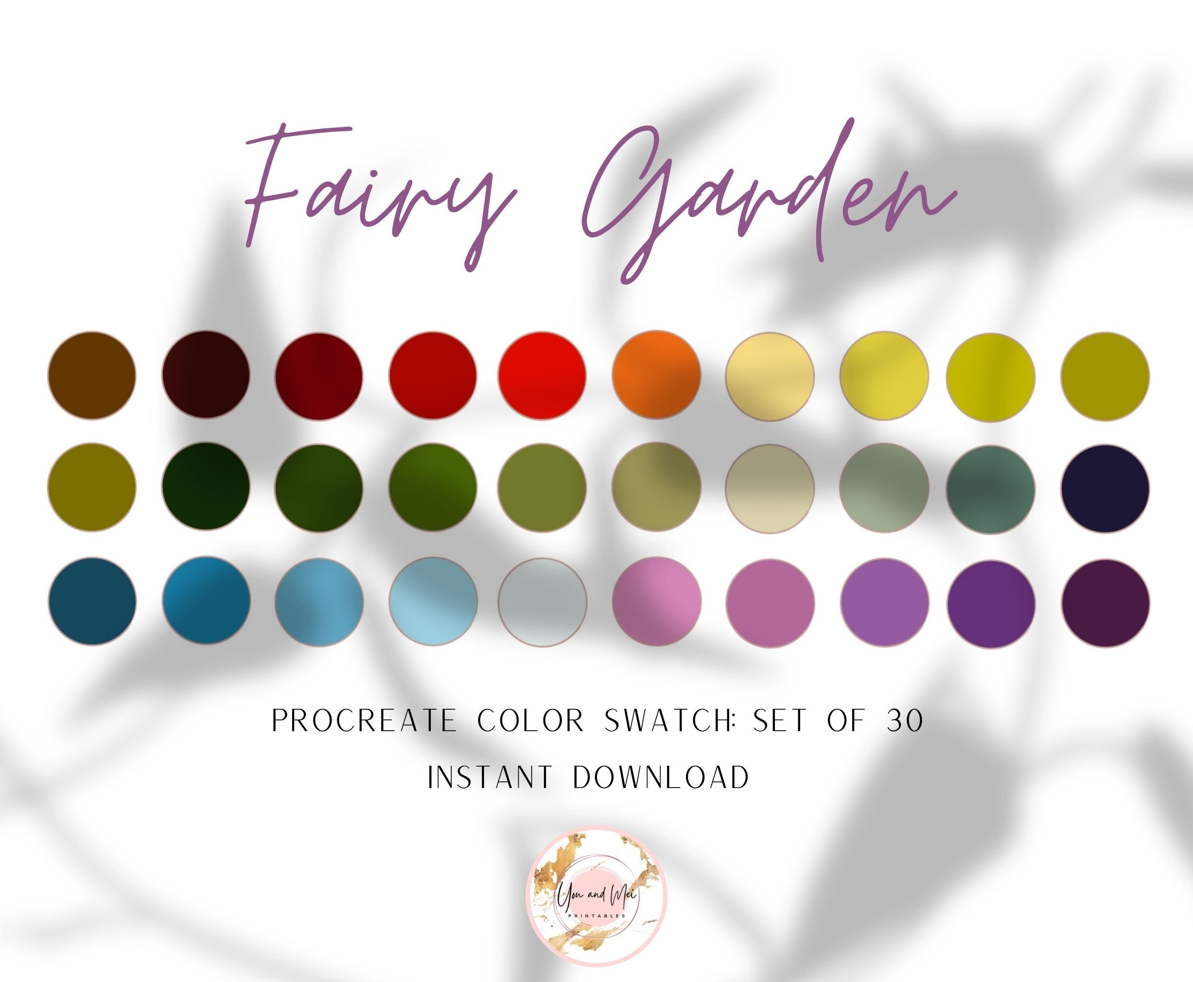 Fairy Garden Procreate Palette, Color Swatches, Color Palette, iPad ...