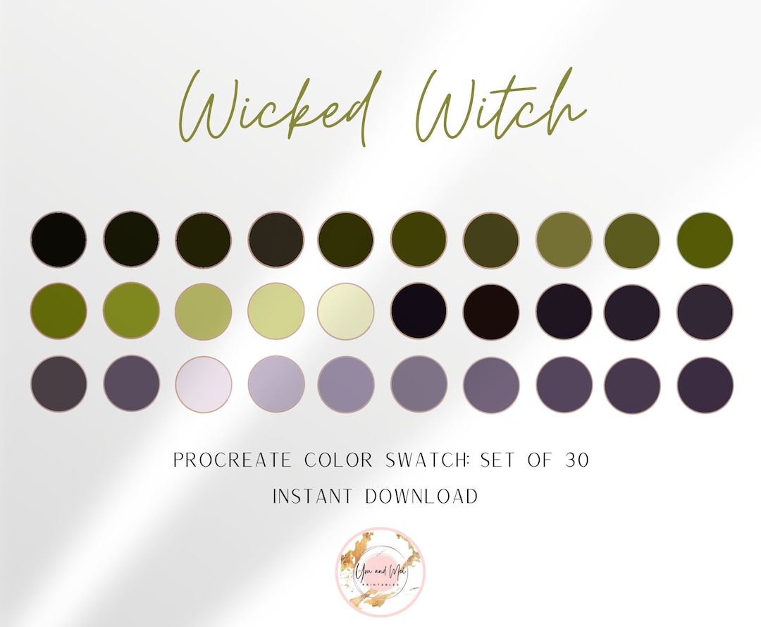 Wicked Witch Procreate Palette, Color Swatches, Color Palette, iPad ...