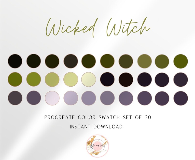 Wicked Witch Procreate Palette, Color Swatches, Color Palette, iPad ...