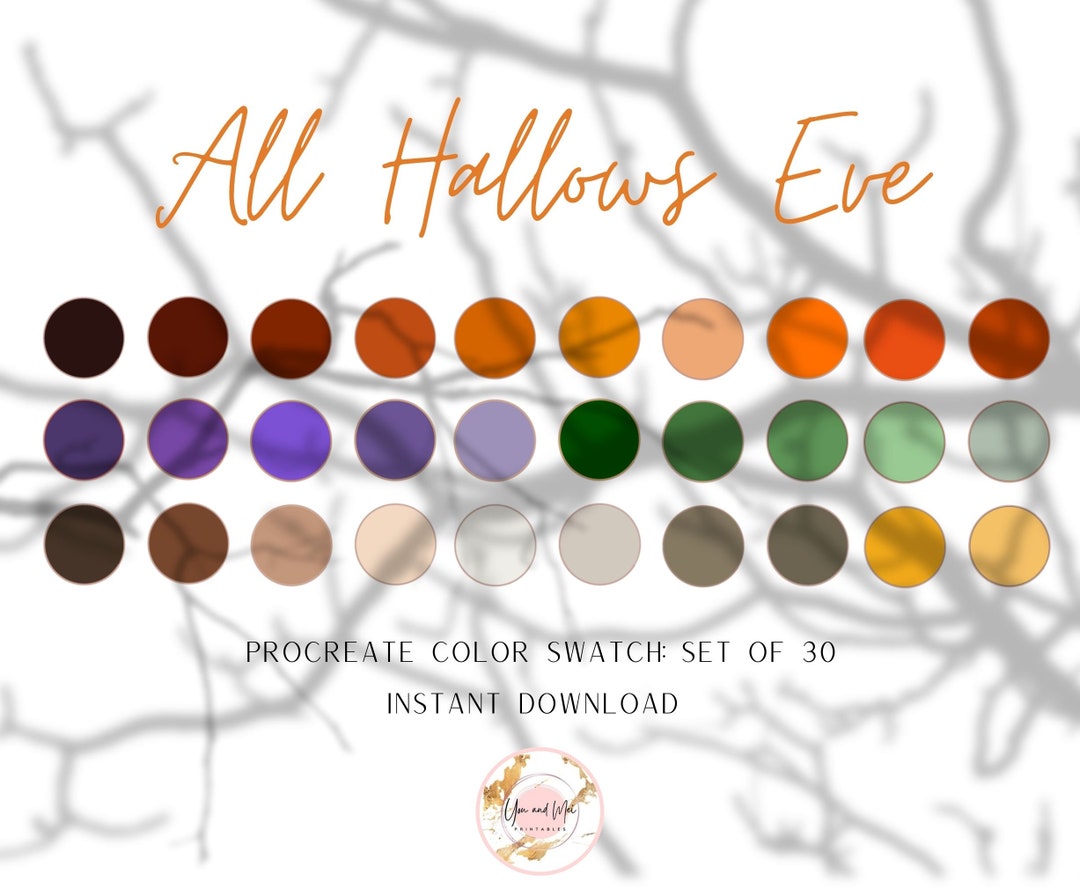 All Hallows Eve Procreate Palette, Color Swatches, Color Palette, iPad ...