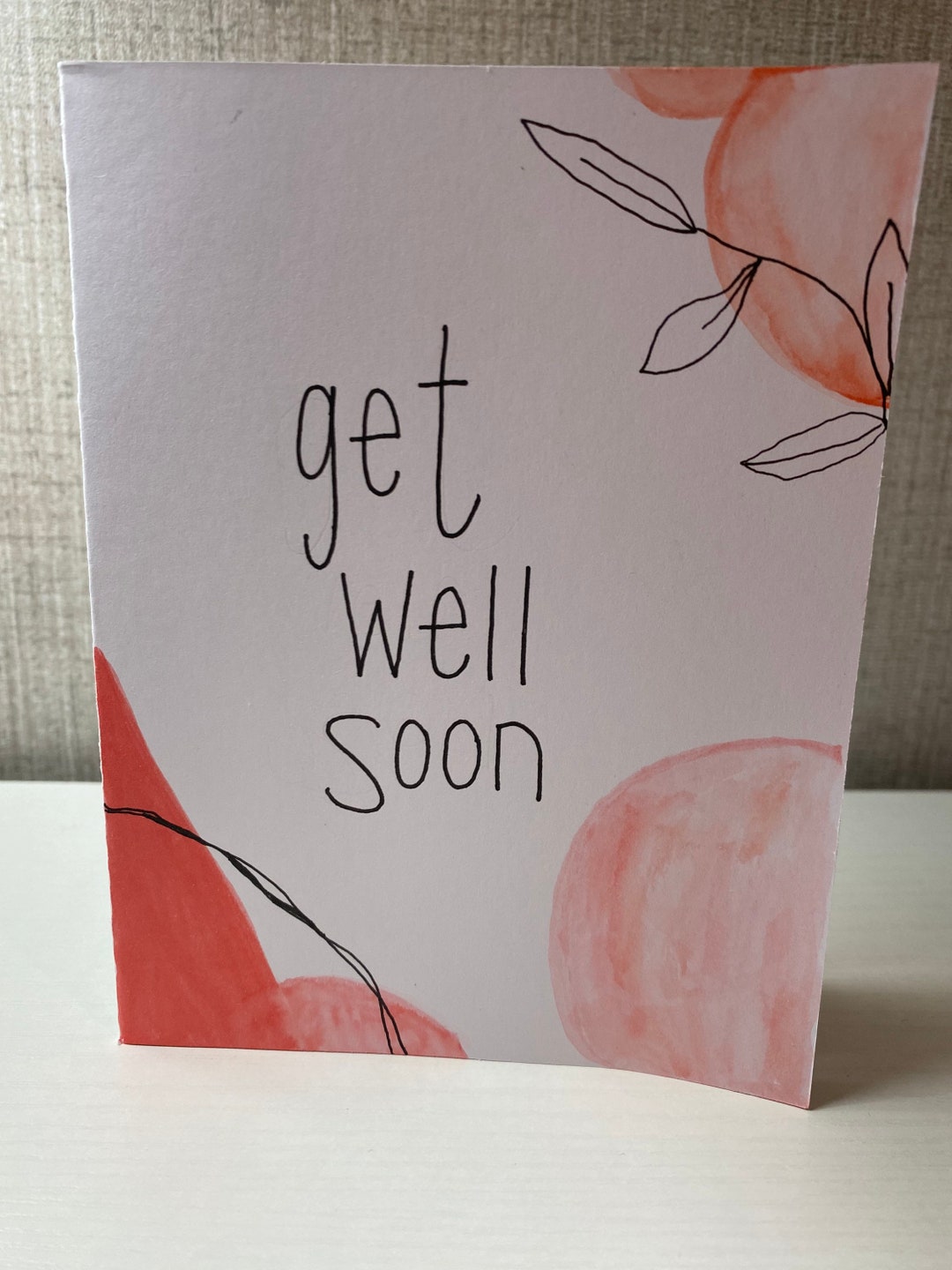 Get Well Soon Pink Abstract Watercolor - Etsy