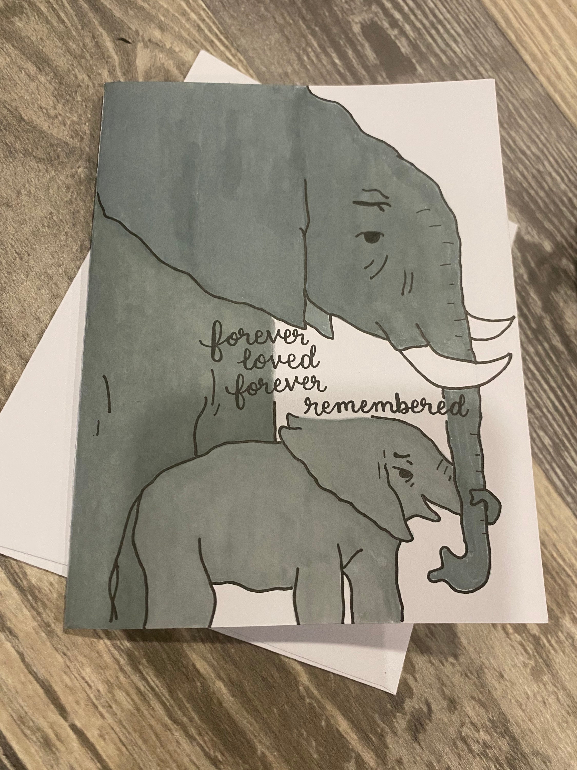 Elephant Sympathy Greeting Card - Etsy