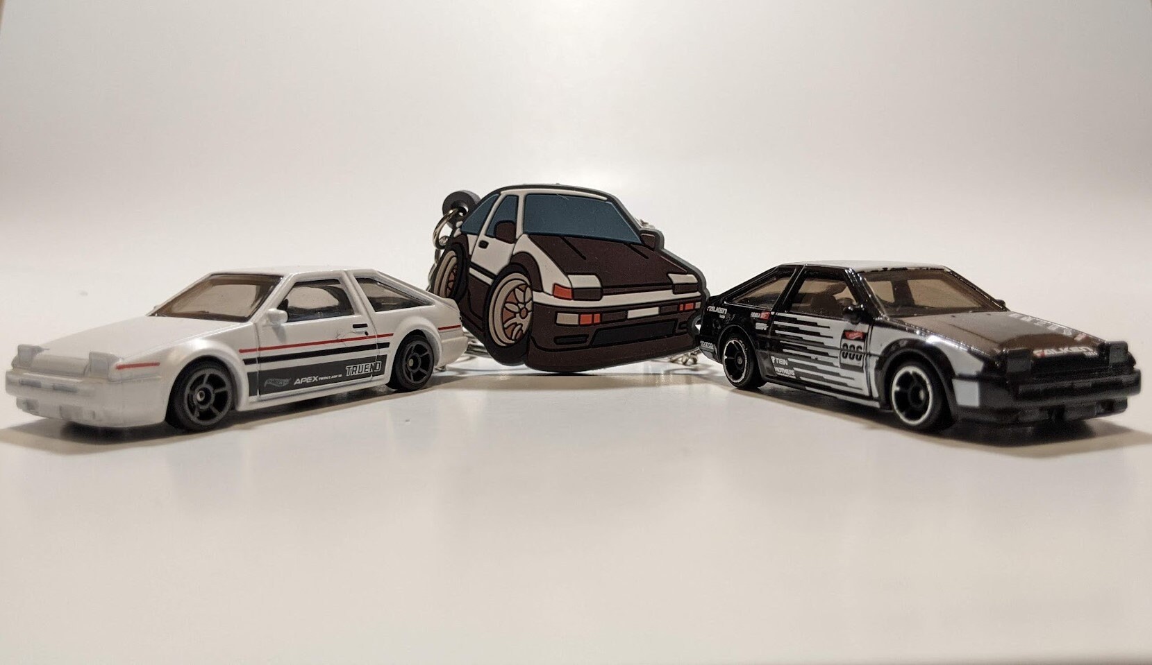 Toyota Corolla AE86 Trueno Triple Bundle Keychain Hot Wheels/matchbox 1 ...